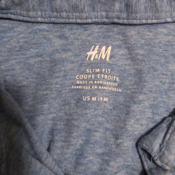 H&M | Shirts | Hm Mens Light Blue Polo | Poshmark